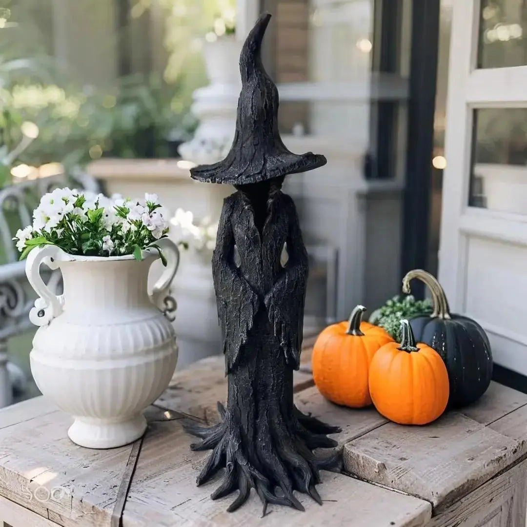Gartenfigur Hexe handgefertigt — Wächterin gegen negative Energien ...